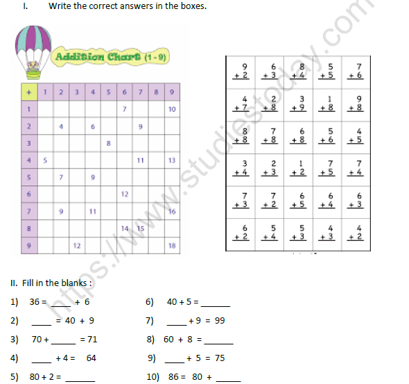 CBSE Class 2 Maths Add our Points Worksheet